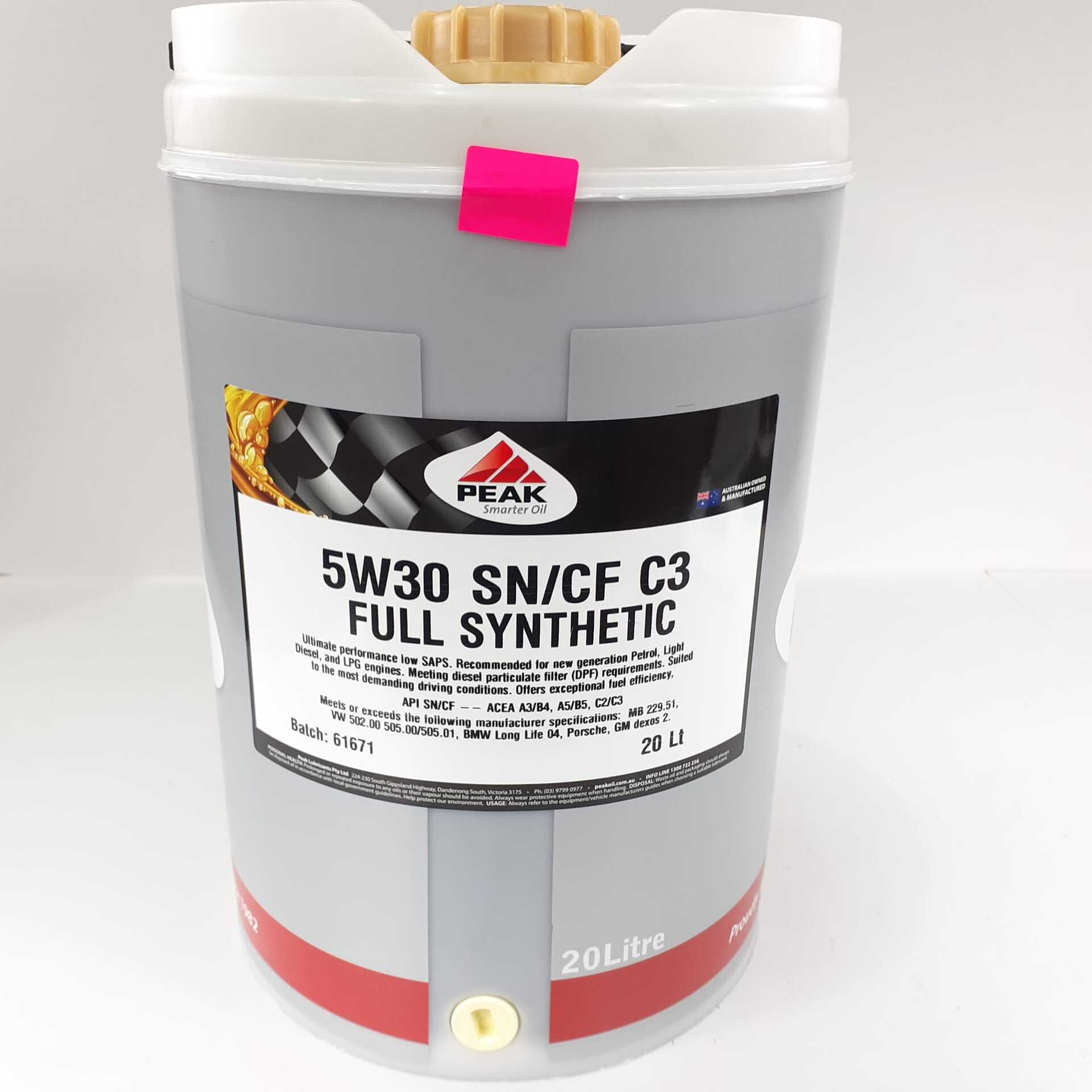 Peak 5W30 C3 Full Synthetic Engine Oil 20L TOP DEALER